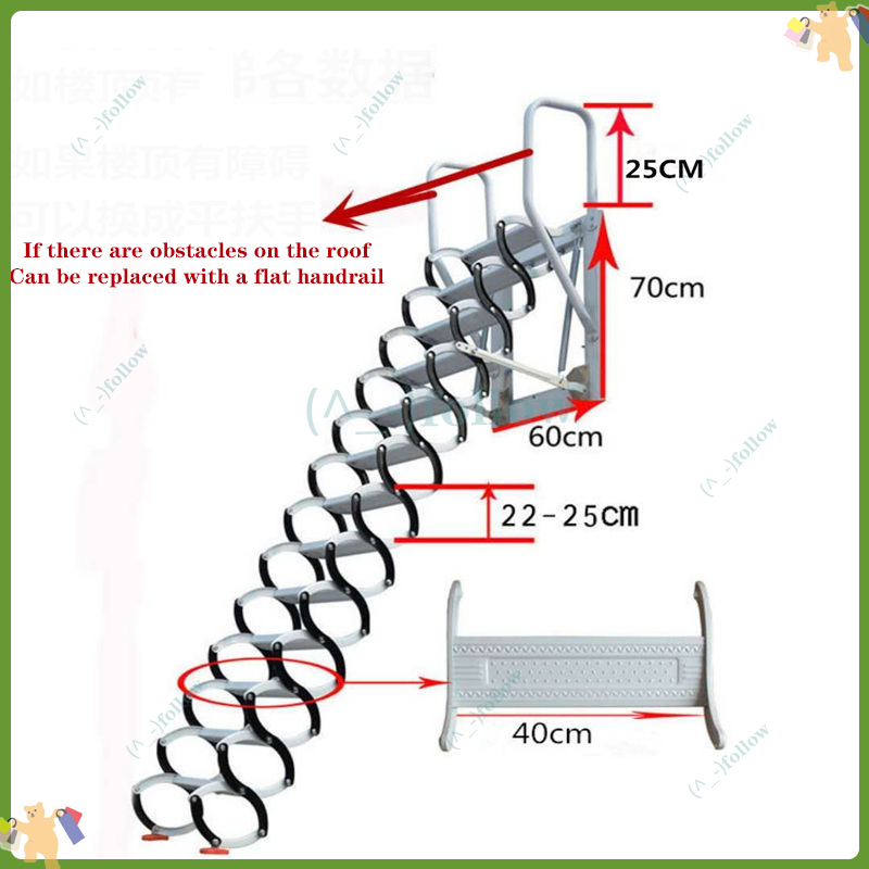 Syezyo Outdoor telescopic ladder Outdoor Retractable Staircase Attic ...