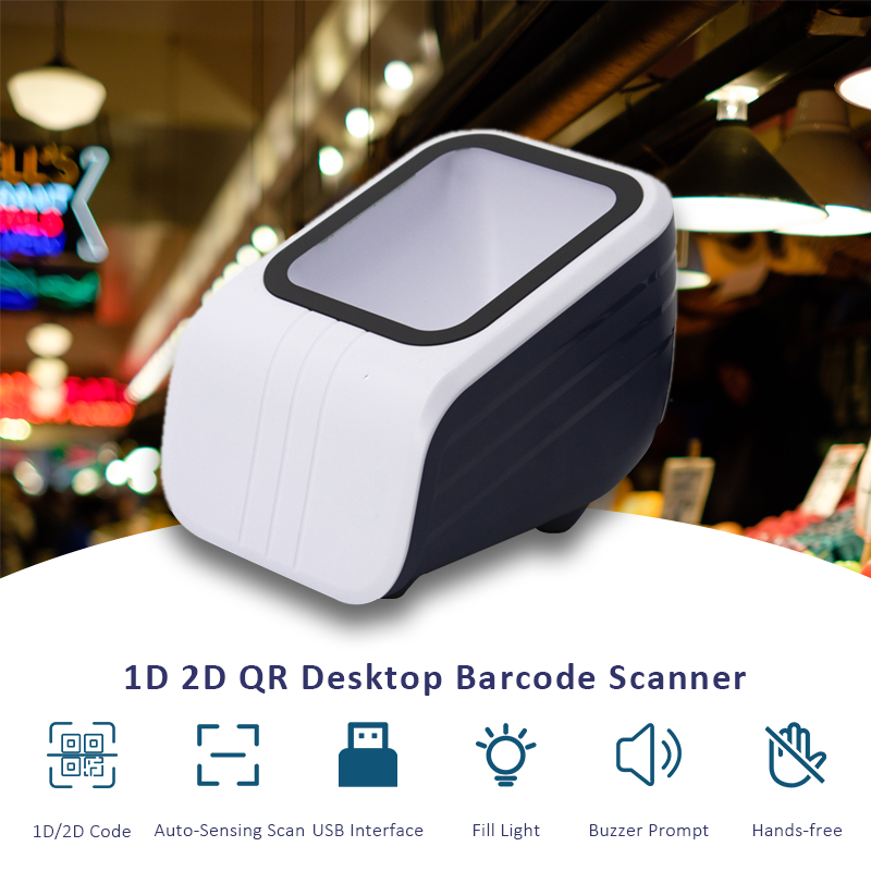 1D 2D QR code Barcode Scanner Omnidirectional Hands-Free Bluetooth for ...