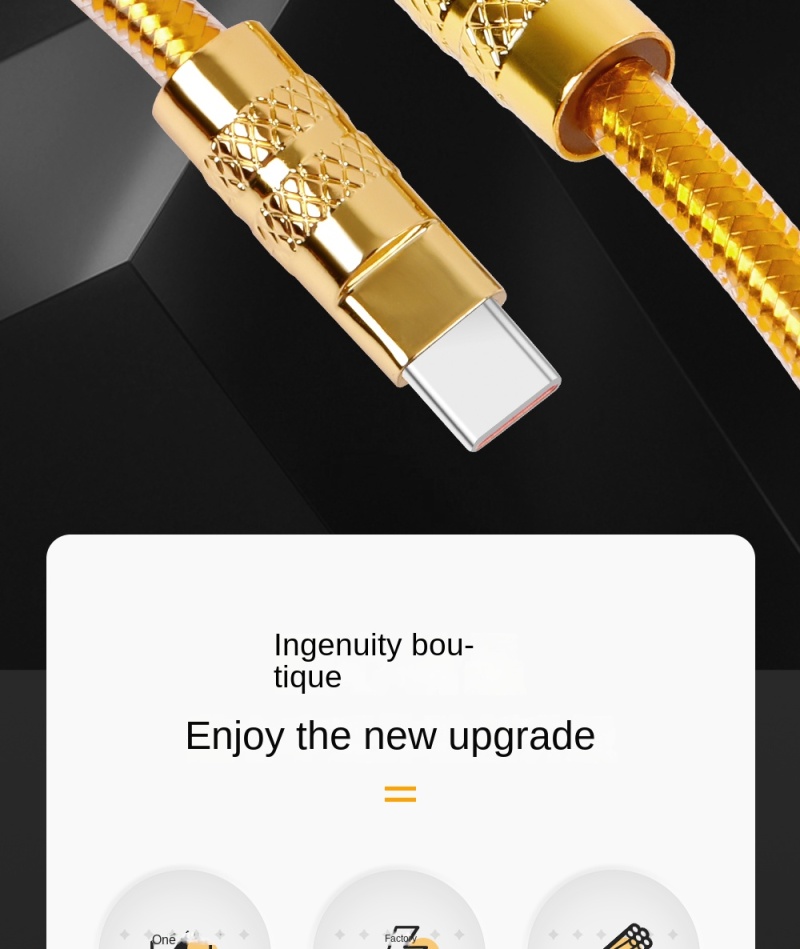 300W 3 In 1 Zinc Alloy Super Fast Charge Cable USB Fast Charging Wire ...