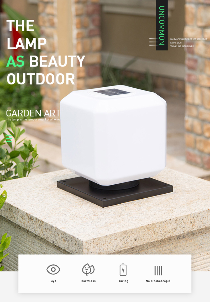 Modern E27 LED solar energy pillar light Wall lamps outdoor lighting ...