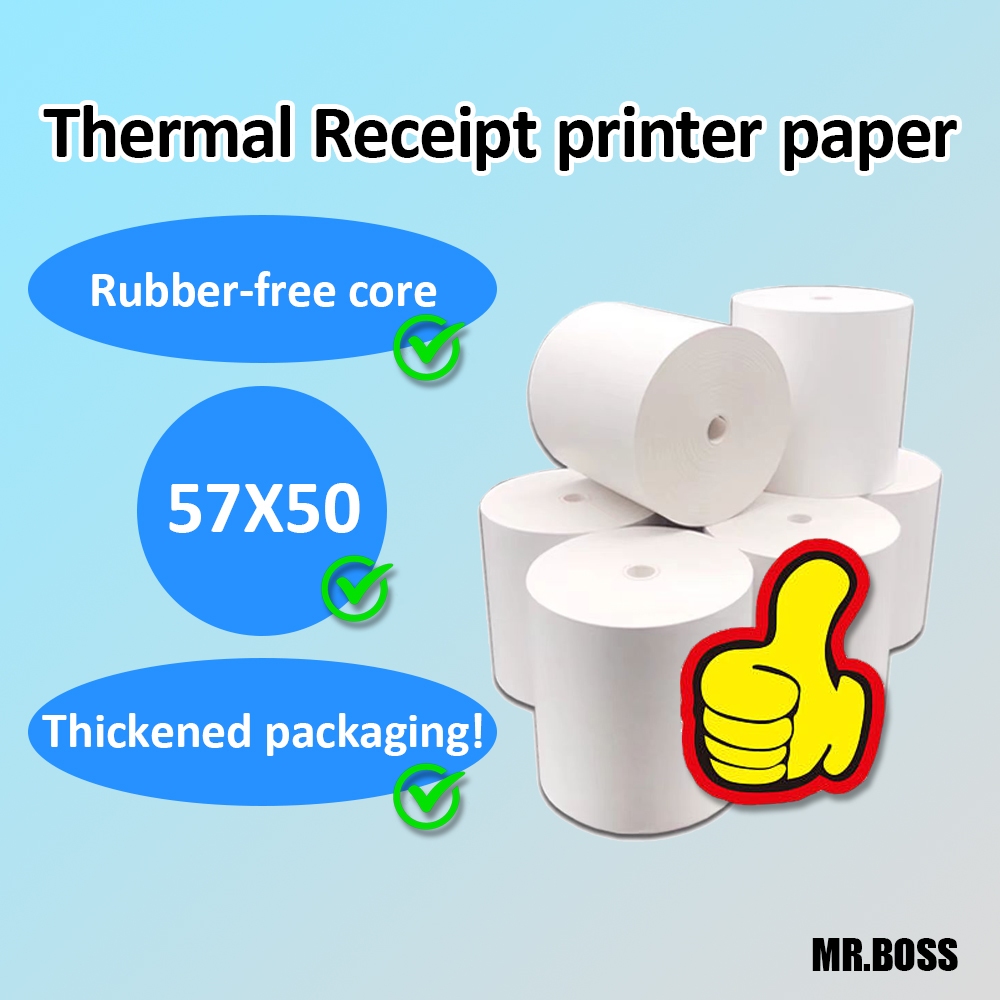 2" inch 57mm*50mm Coreless Thermal Receipt printer paper roll POS till ...