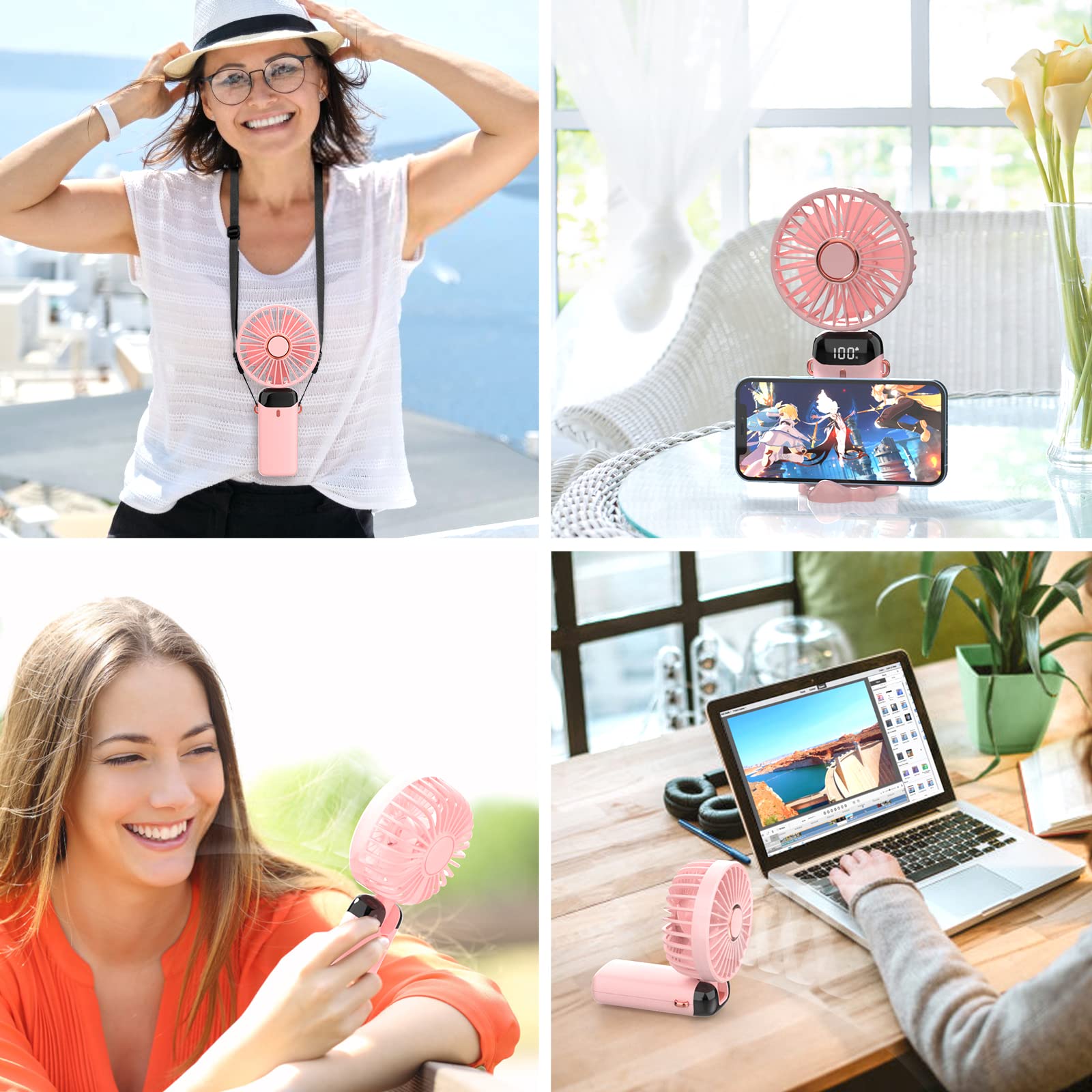 Outdoor Foldable Portable Handheld Fan 5 Modes USB Classroom Office ...