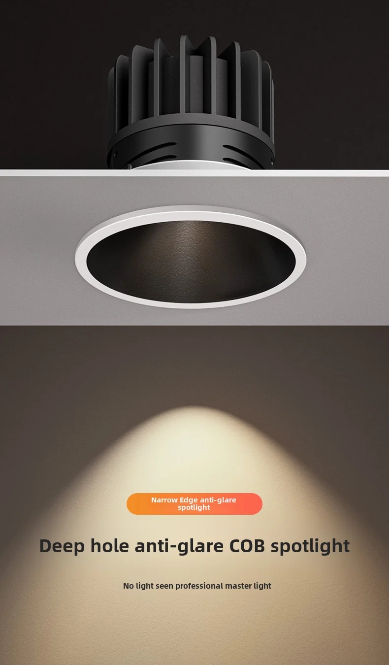 24 Degree Dimmable Narrow Side Spotlight Cob Anti-Glare Spotlight ...