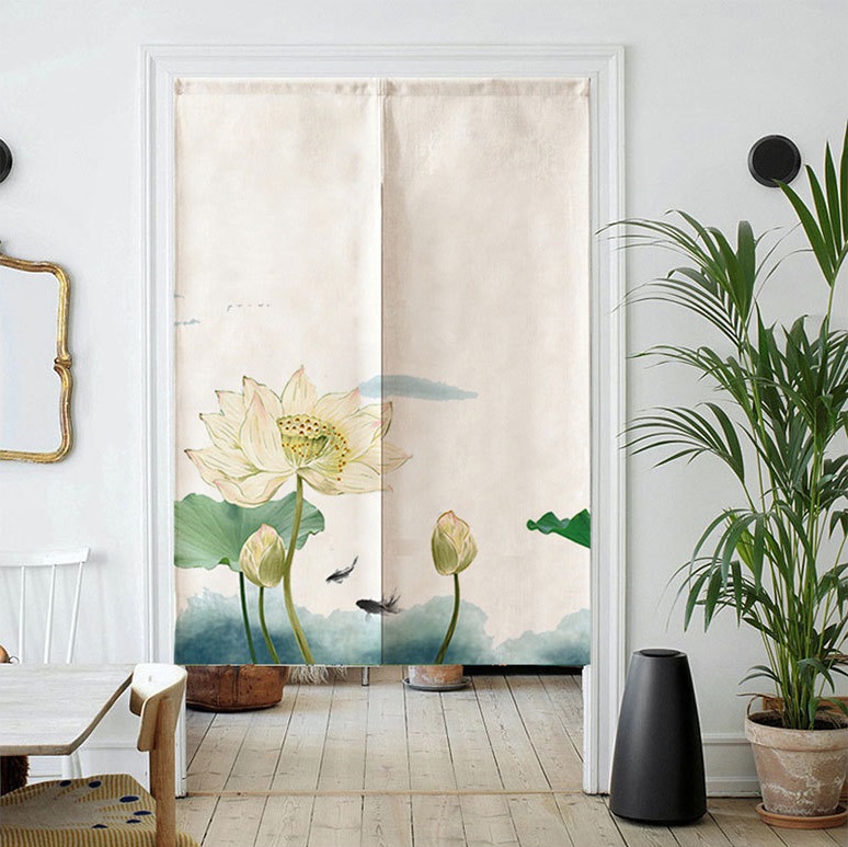 Chinese Style Kitchen Door Curtain for Partition Half Height Doorway ...