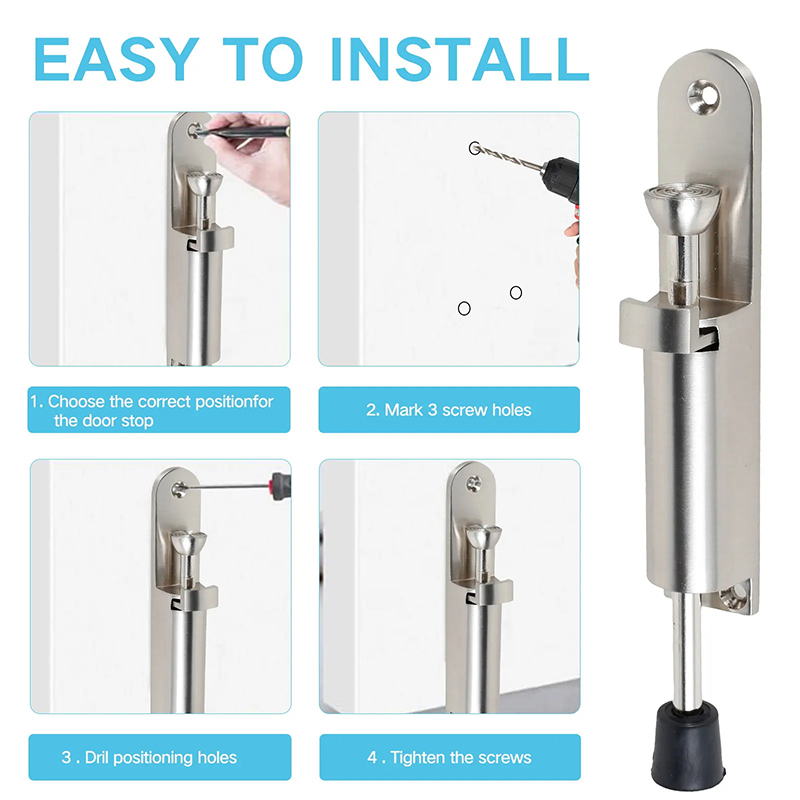 KIPRUN Kickdown Door Stop, Stainless Steel Telescopic Door Stopper ...