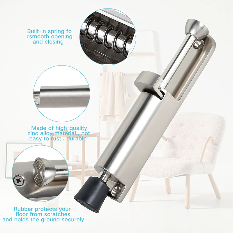 KIPRUN Kickdown Door Stop, Stainless Steel Telescopic Door Stopper ...