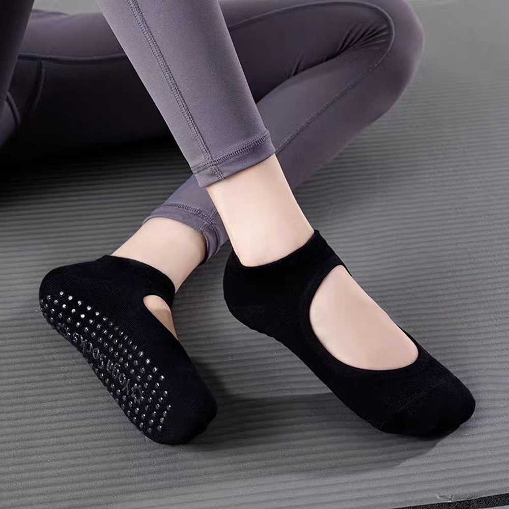 Women'S Pilates Yoga Socks Anti-Slip Hollow Breathable Cotton Sports ...