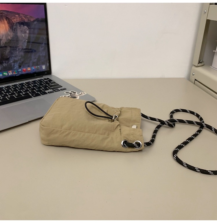 Simple Mini Nylon Sling Bag Drawstring Small Crossbody Bag Phone Bag ...