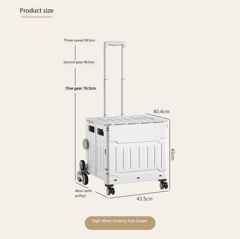 【SG】80L Foldable Shopping Trolley Large Utility Cart with Cover ...