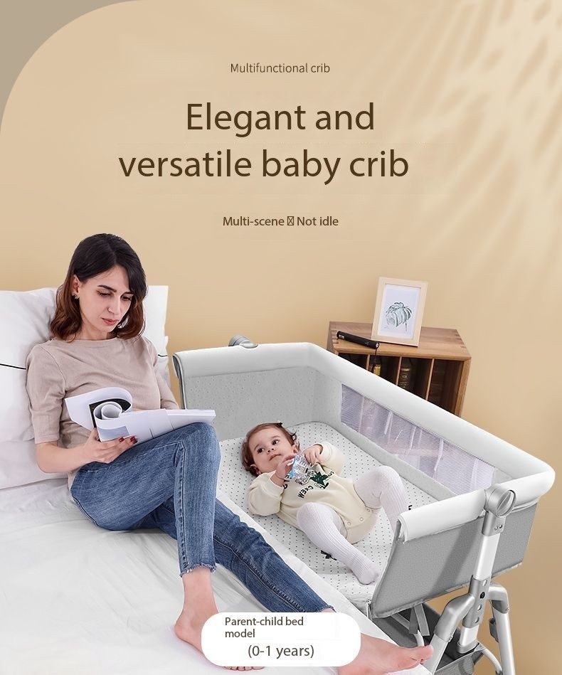 【SG】Baby crib Multifunctional foldable removable portable newborn cradle bed European baby crib ...