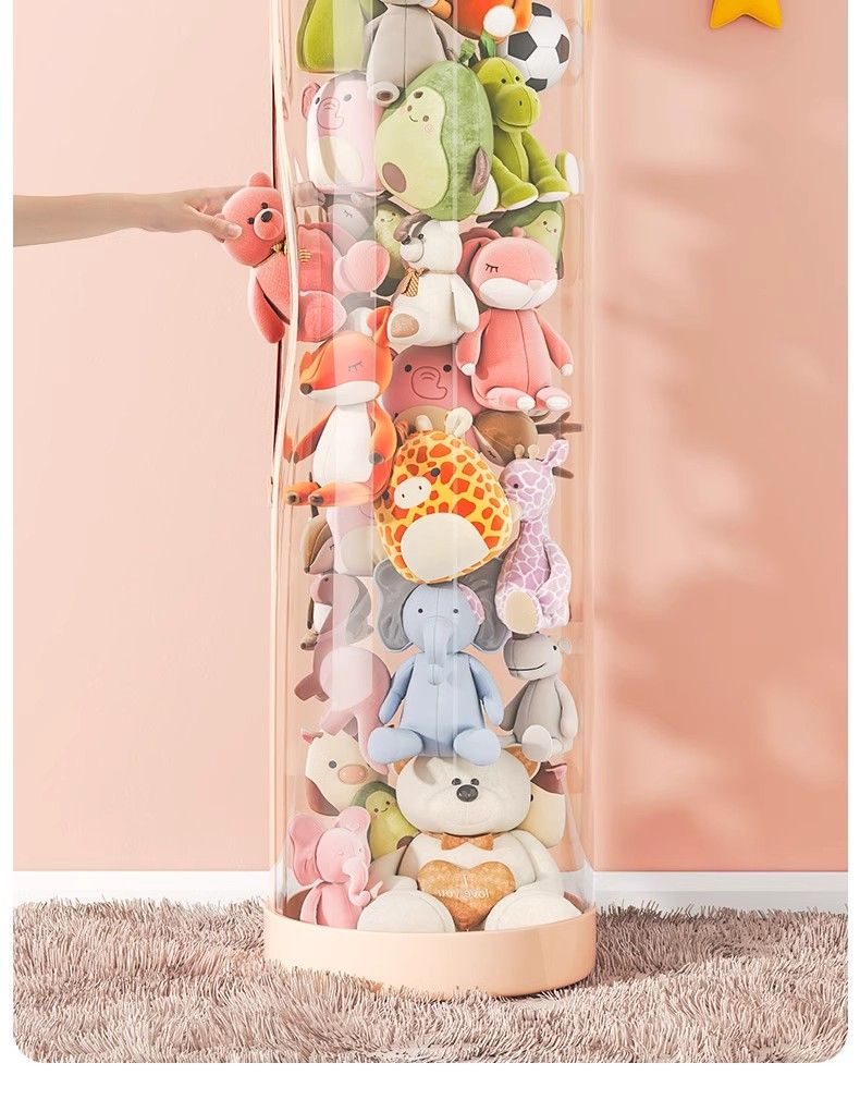 【SG】Doll storage tube PVC plush toy doll cloth bucket transparent ...