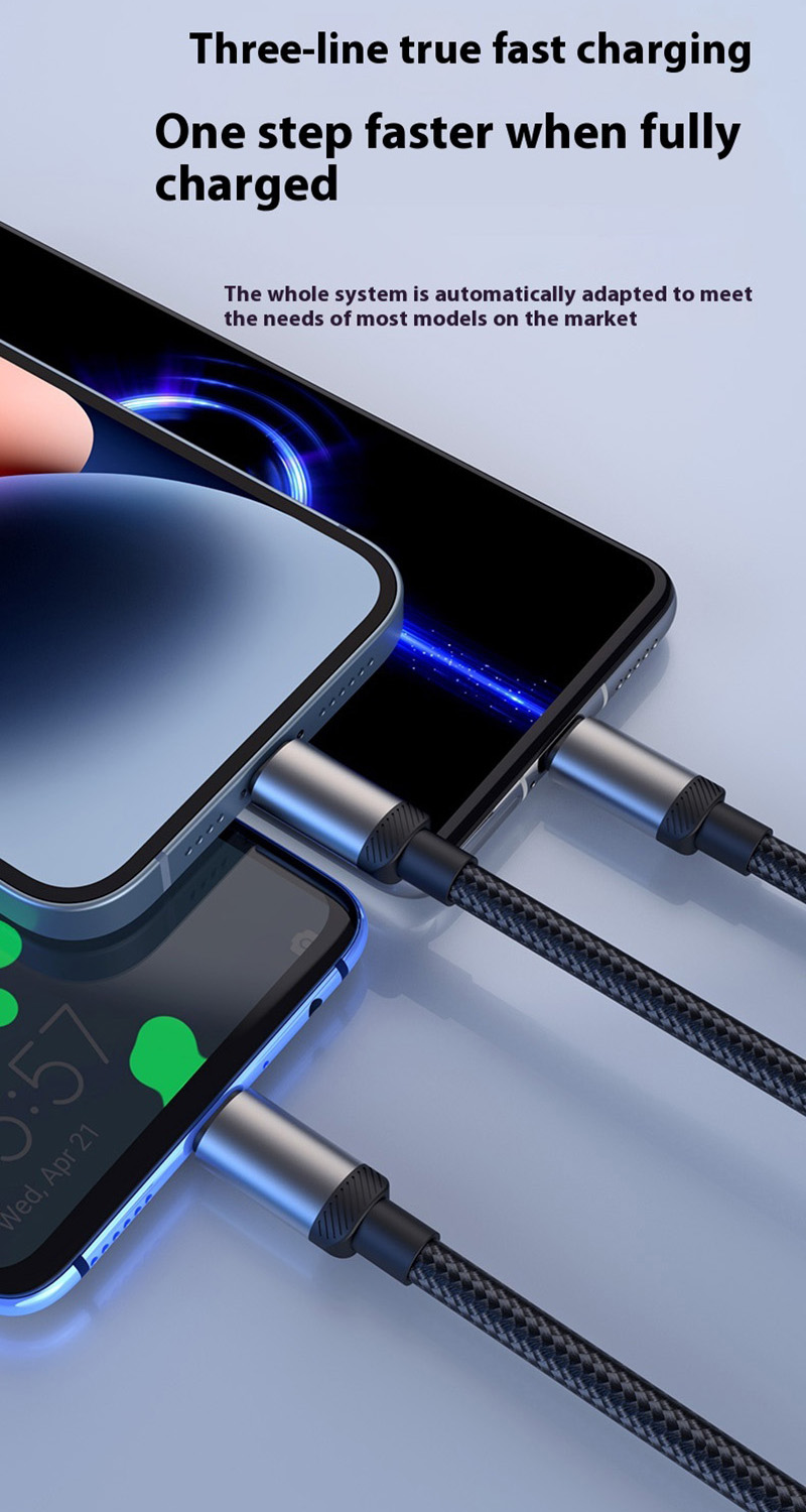 120W Intelligent Digital Display Charging Cable For ios15 Type c Micro ...
