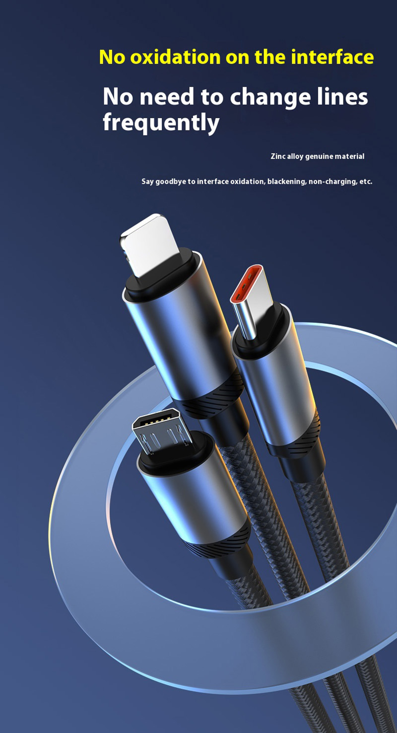 3 In 1 120W Intelligent Digital Display Charging Cable For ios15 Type c ...