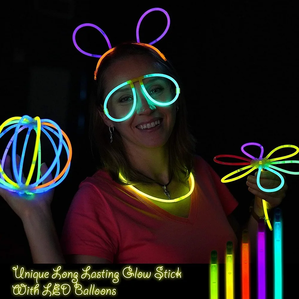 【Lowest Price】100PCS Glow Stick With Connectors Ultra bright Party Glow ...