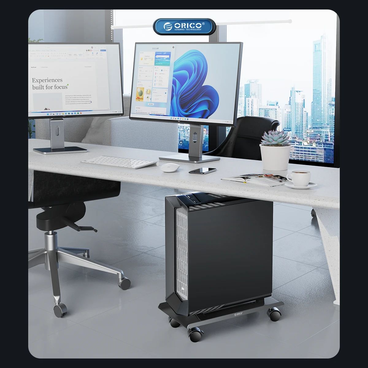 ORICO Computer Towers Stand Cart PC Cases Mobile Adjustable Computer ...