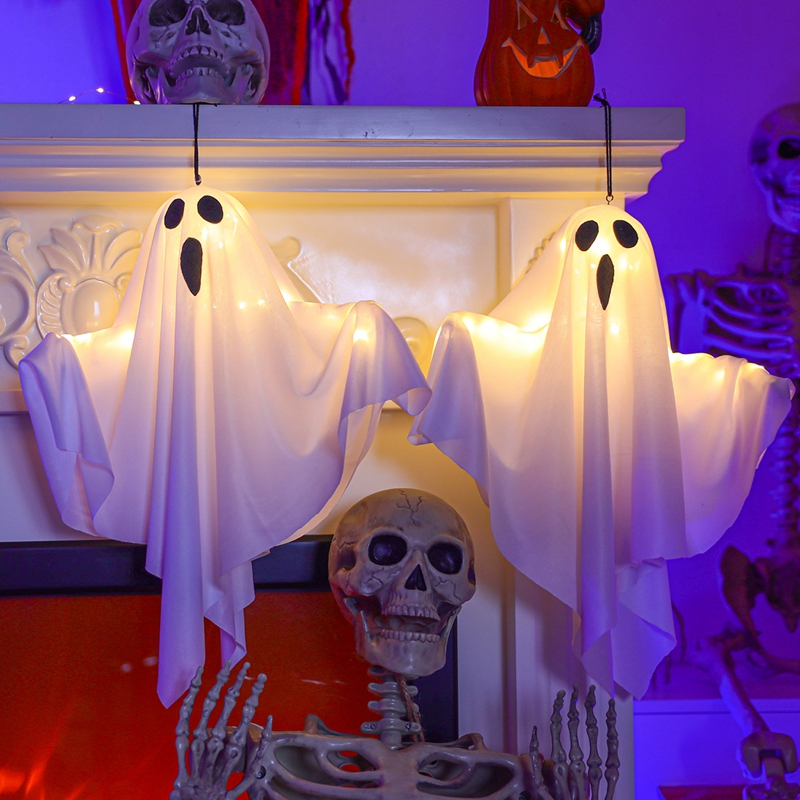 1pc Halloween Ghost Led Light Hanging Ghost Light Halloween Decoration ...