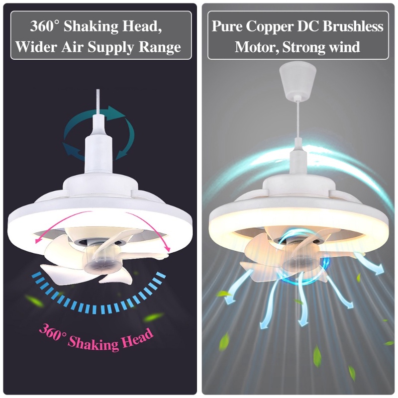 [⭐SG⭐]Ceiling Fan With Light E27fan light 360°Rotable LED Fan Light ...