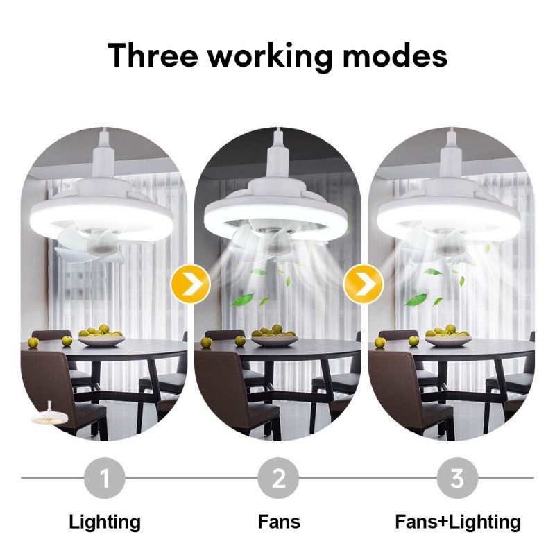 [⭐SG⭐]Ceiling Fan With Light E27fan light 360°Rotable LED Fan Light ...