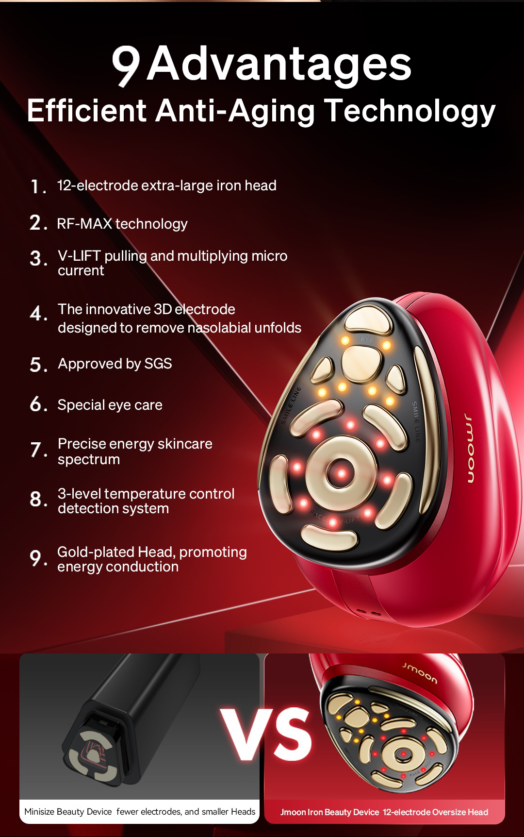 Jmoon Large Iron Beauty Device 3x Lift and Tighten Skin Home Use RF ...
