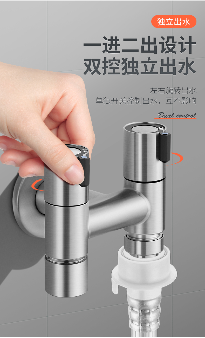 [Factory] 304 Stainless Steel Three-Way Angle Valve One-In Two-Out ...