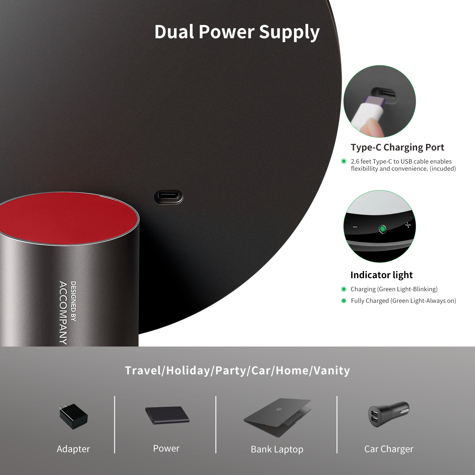 AMIRO O2 LED Vanity Mirror 10X Magnifying Makeup Mirror 2200mAh Desktop Face Mirror | Shopee ...