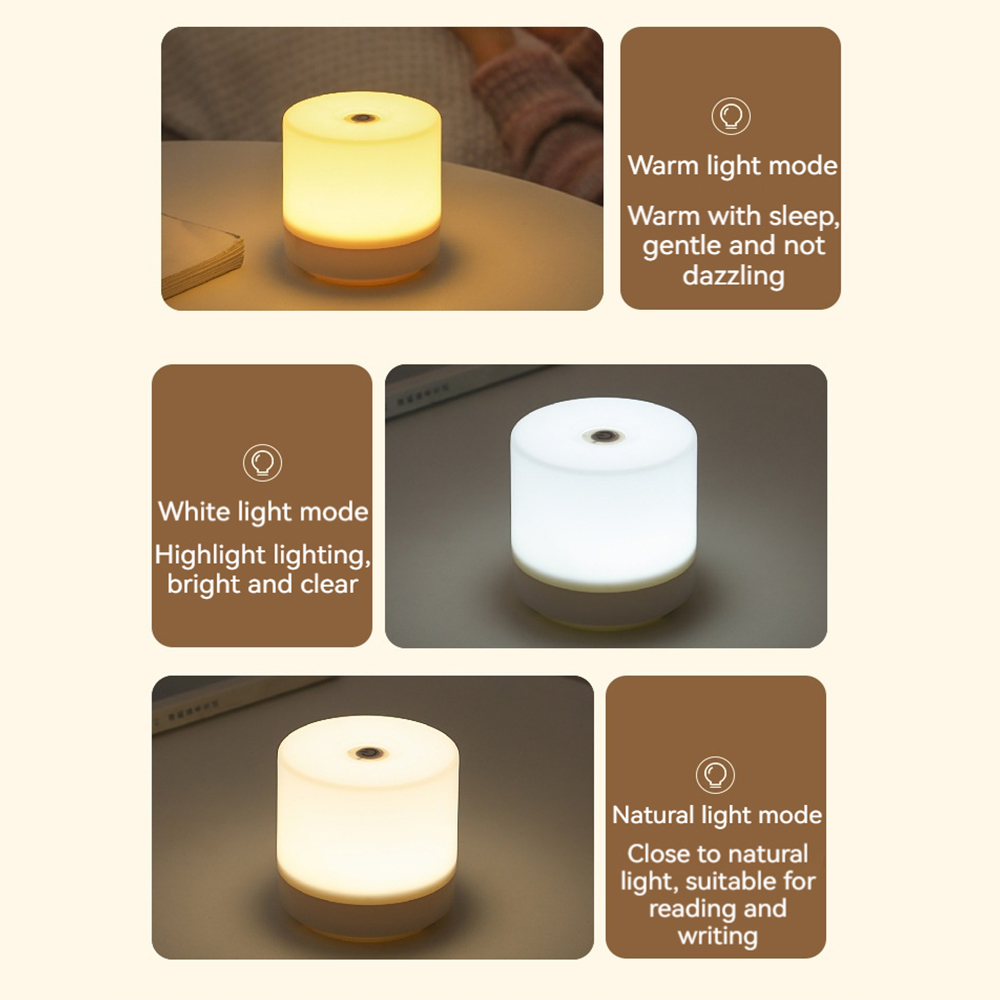 Touch Bedside Small USB Rechargeable Night Light 3 Modes | Shopee Singapore