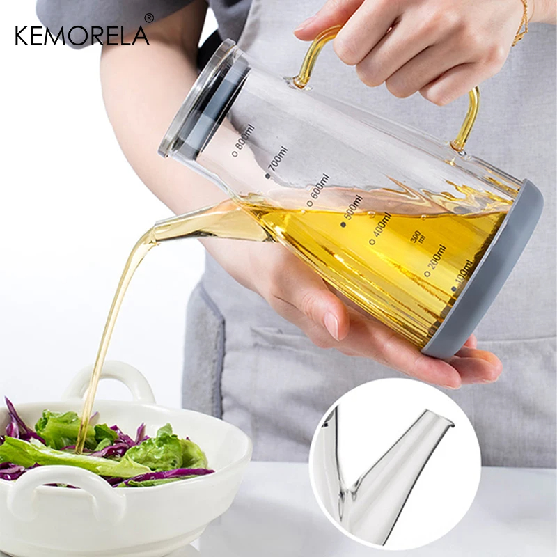 1Pc Glass Oil Pot For Large Capacity Seasoning Bottle With Graduated ...