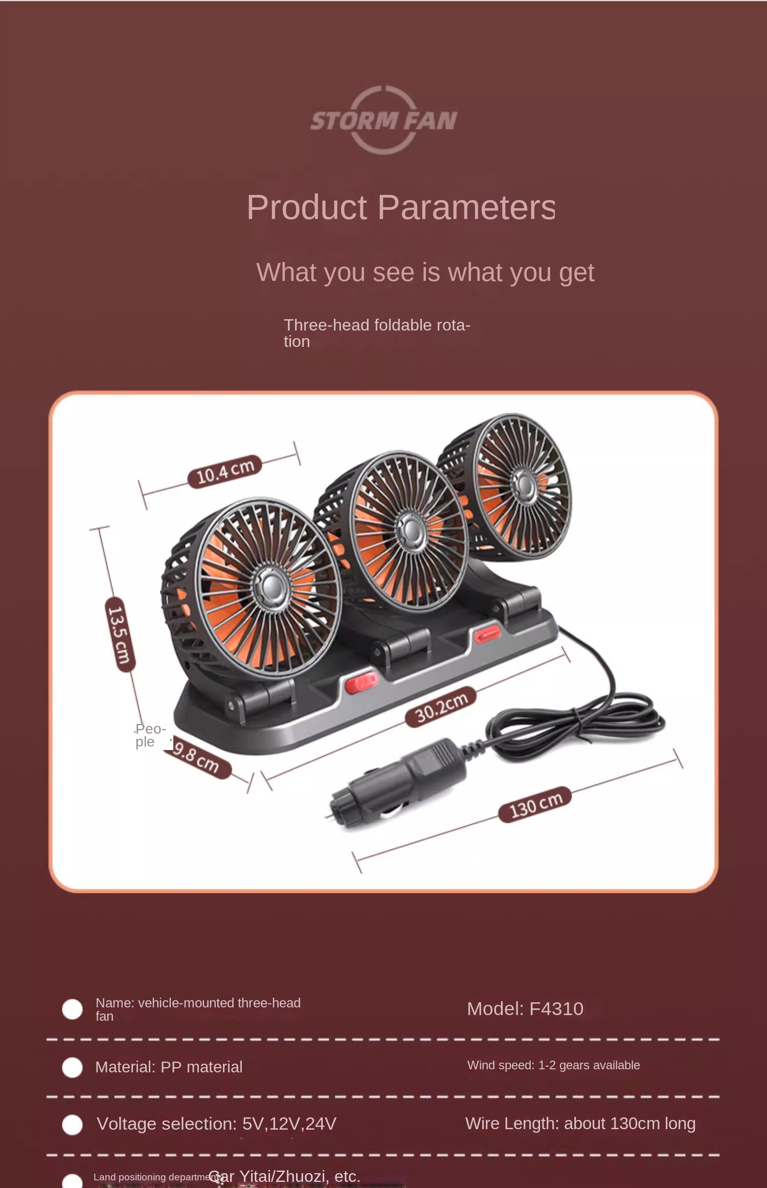 Car Fan 5V 12V 24V Car Cooling Fan 360° Adjustable Dual Head Air Fan ...