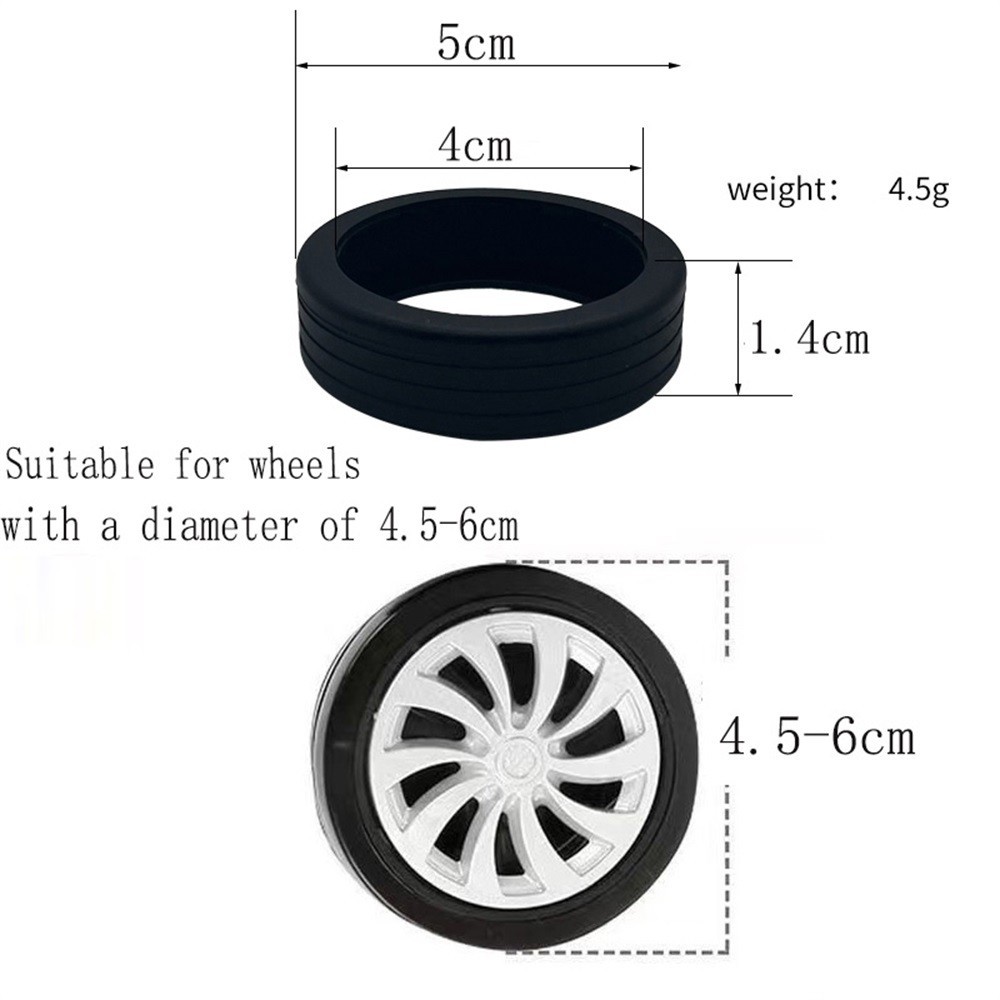 8Pcs Luggage Wheel Protection Cover, Silicone Trolley Case Silent ...