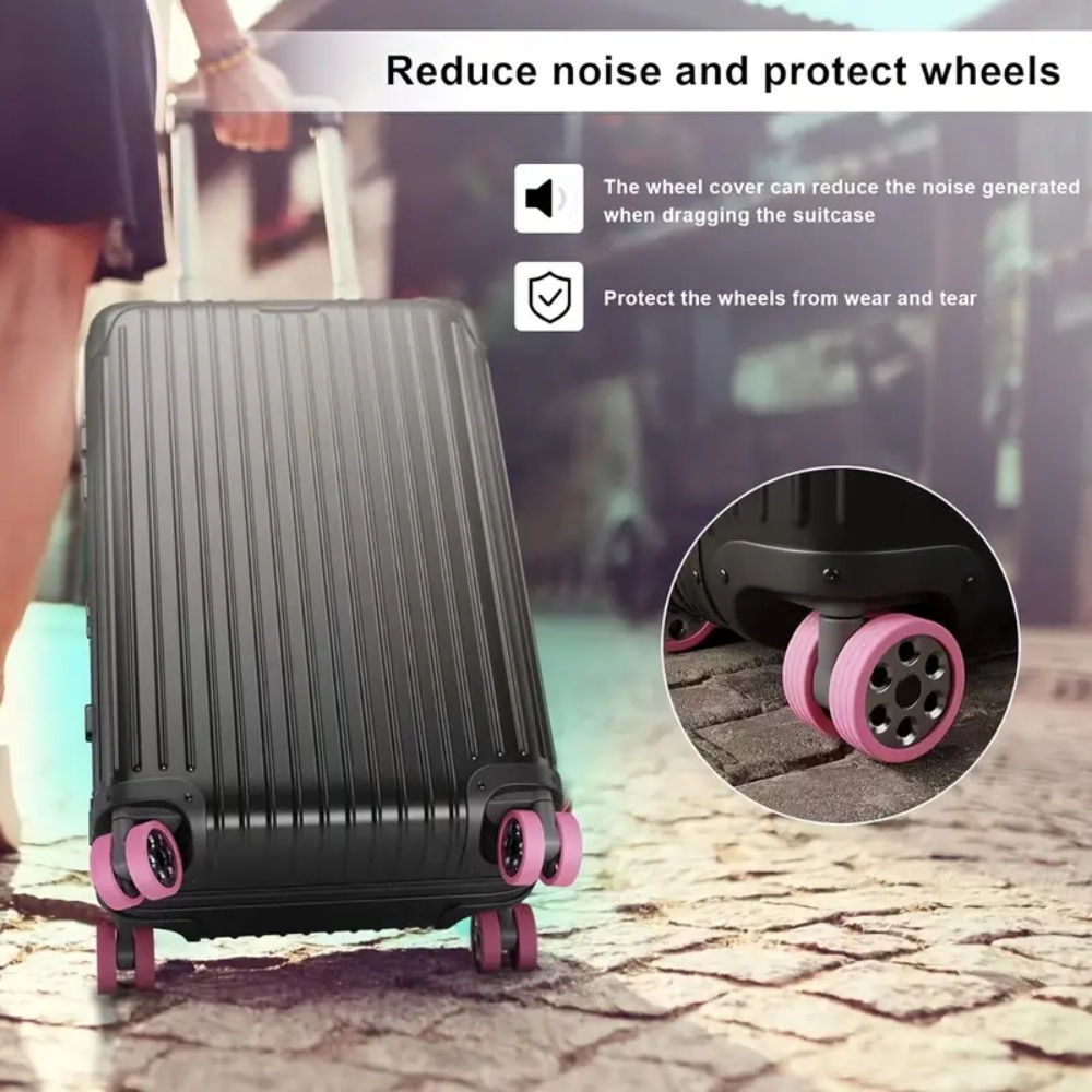 8Pcs Luggage Wheel Protection Cover, Silicone Trolley Case Silent ...