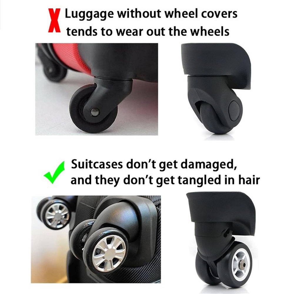 8Pcs Luggage Wheel Protection Cover, Silicone Trolley Case Silent ...