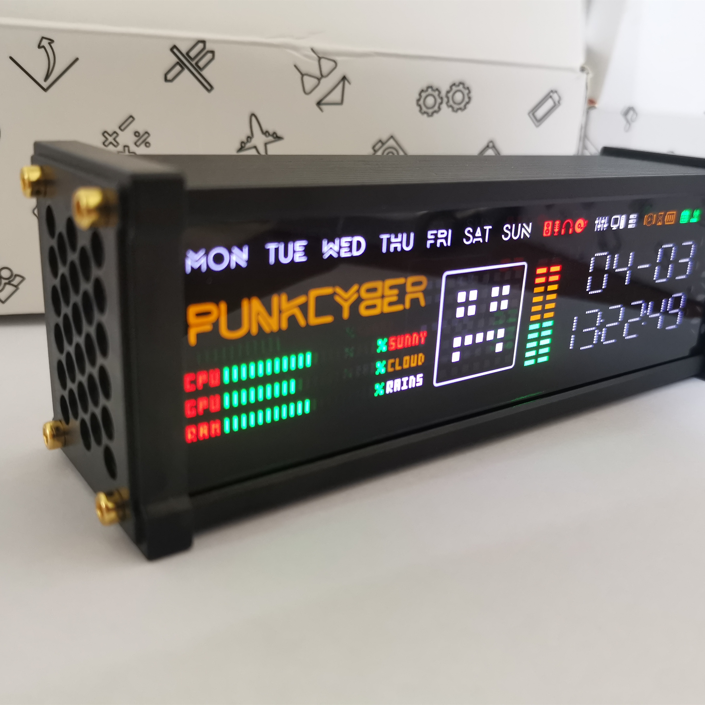 ⭐⭐⭐NEW WFD Digital Clock Desktop Fluorescent Nixie Tube Glow Decoration ...