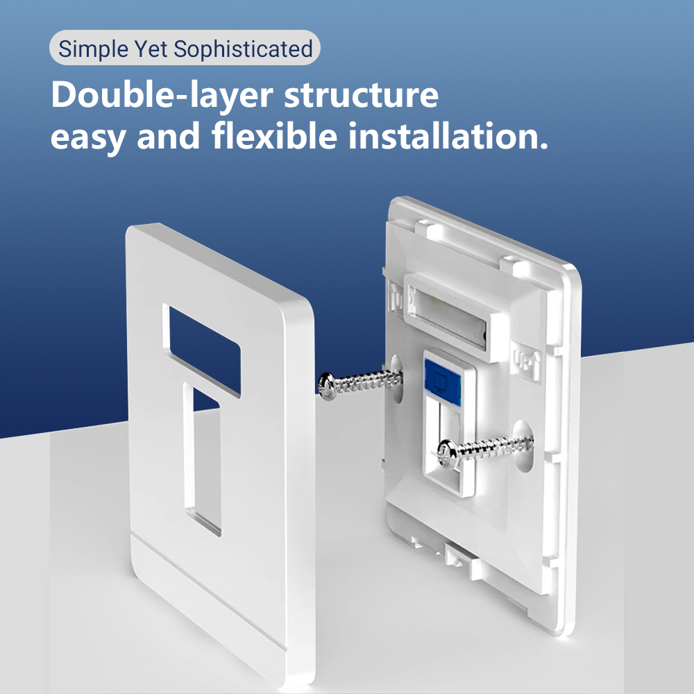 HOOLNX RJ11 RJ45 Faceplate Wall Socket Wallplate Face Plate 1-Port 2 ...