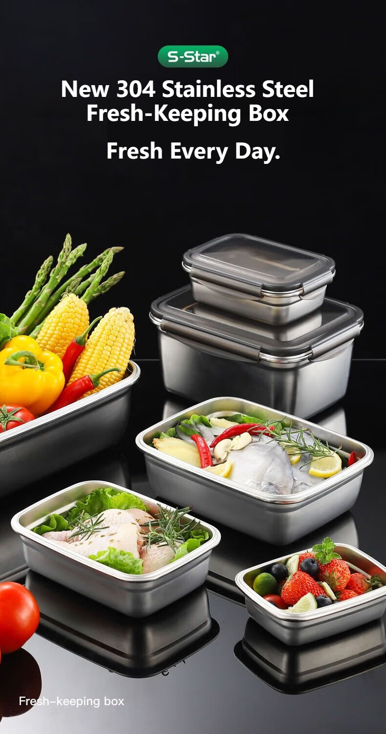 316 Stainless Steel Airtight Food Container With Sealed Lid Portable ...
