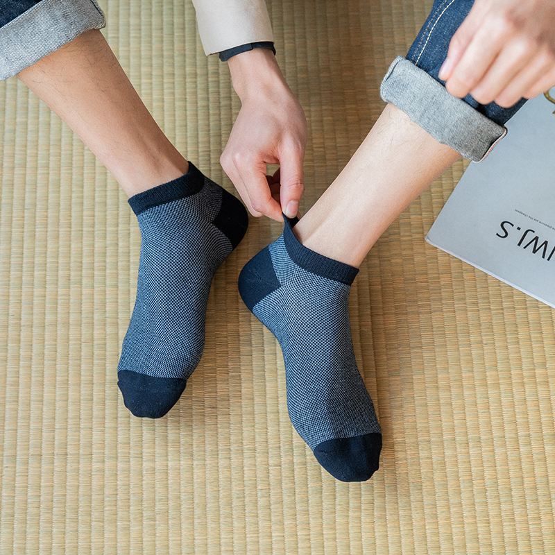 Mesh Cotton Men Low Cut Socks High Quality Solid Japanese Harajuku ...