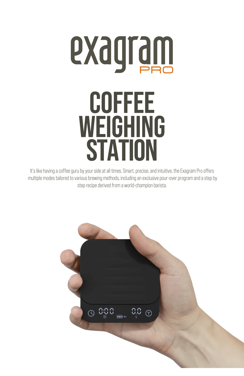WACACO Exagram Pro Coffee Scale with Timer, 0.3g Precise Graduation ...
