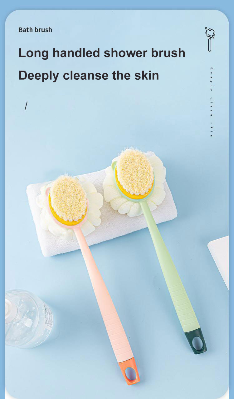 1Pc Sponge Long Soft Hair Bath Brush Doubleside Rub Shower Brush Back ...