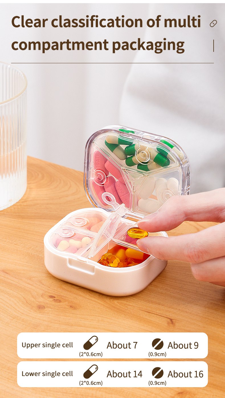 Travel Pill Box Mini Air Tight Pill Box Portable Daily Medicine ...