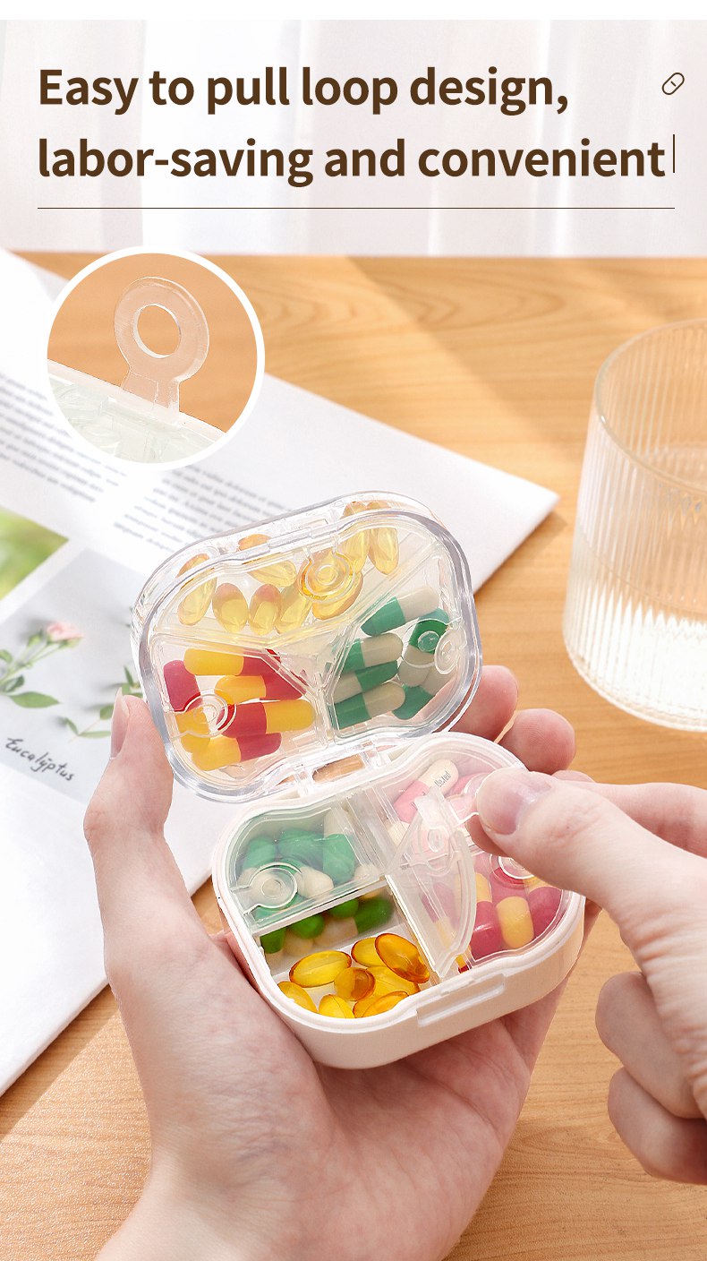 Travel Pill Box Mini Air Tight Pill Box Portable Daily Medicine ...