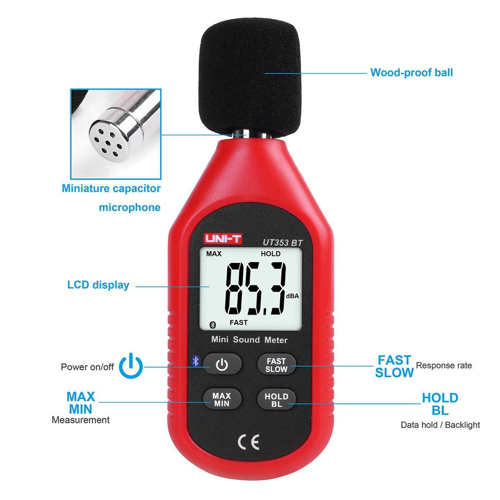 UNI-T UT353 Mini Sound Level Meter UT353BT with Bluetooth , Sound Level ...