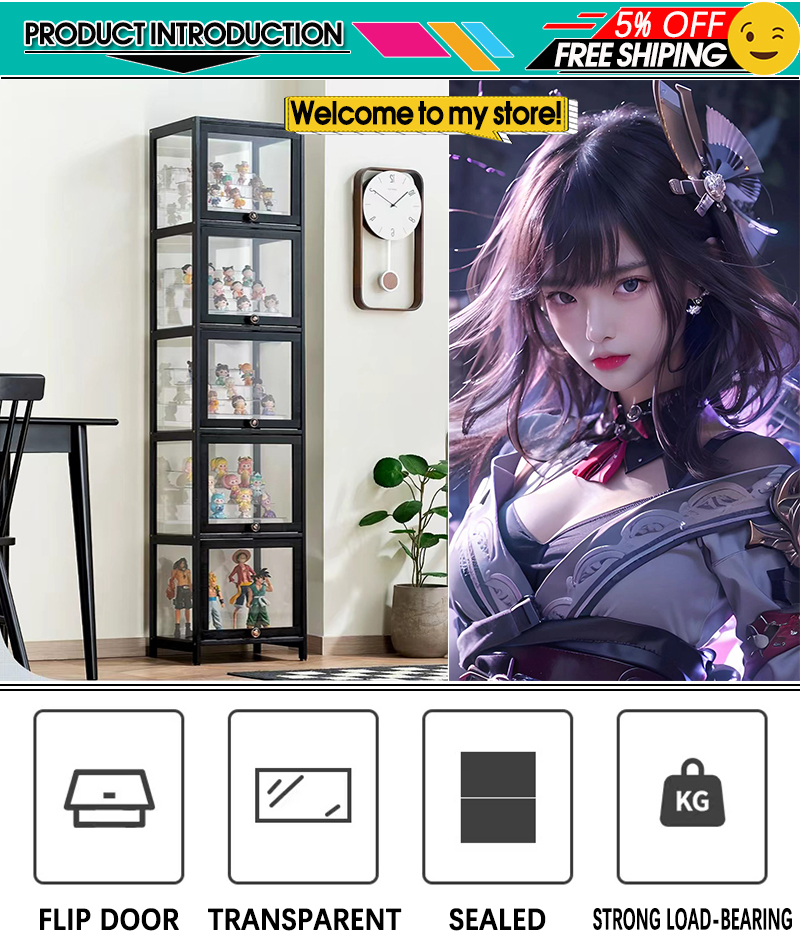 Black Display Cabinet Bookshelf Cabinet with Flip Door Book Shelf ...