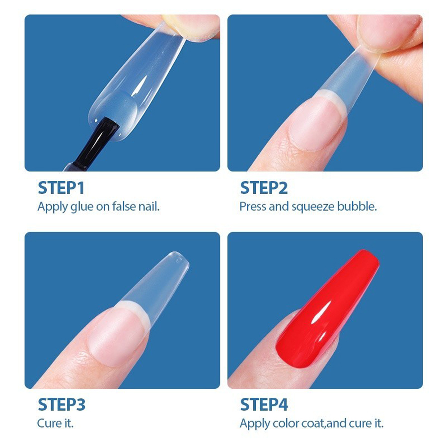 120pcs Transparent False Nail Tips Full Cover Square Oval Stiletto UV ...