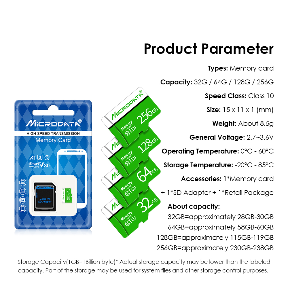 Micro SD Card 512GB 256GB 128GB 64GB 32GB class10 Flash Memory Card U3 ...