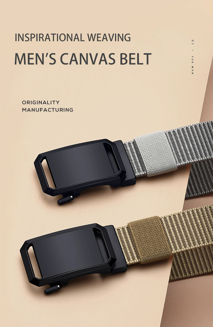 Men's Automatic Buckle Tactical Belt - Functional Casual Canvas Nylon ...