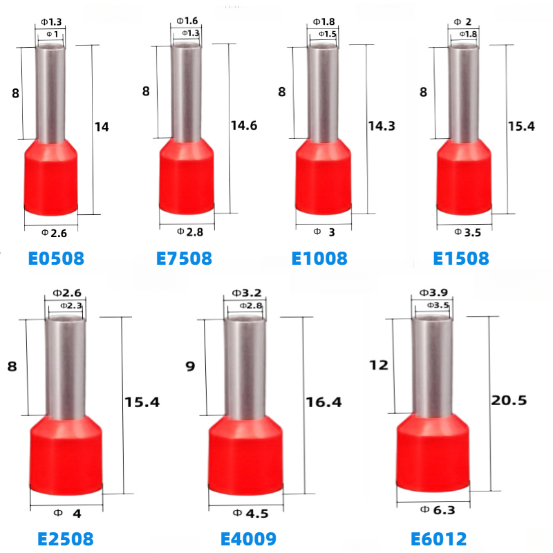 LESU 1000PCS Insulated Ferroles Crimp Terminal Cord End Wire Connector ...