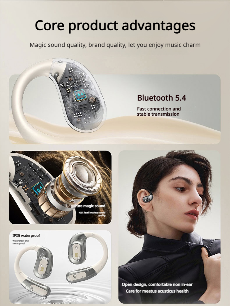 Monster Open Ear AC330 Open Ear Earphone Bluetooth 5.4 Wireless ...