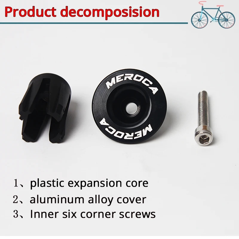 MEROCA 1pair Bike End Plugs MTB Bike Handle Bar Plug End Cap Bicycle ...