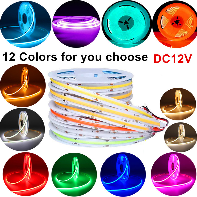 Full Set COB Led Strip Lights with PIR Motion Sensor Soft Flex Led Tape ...