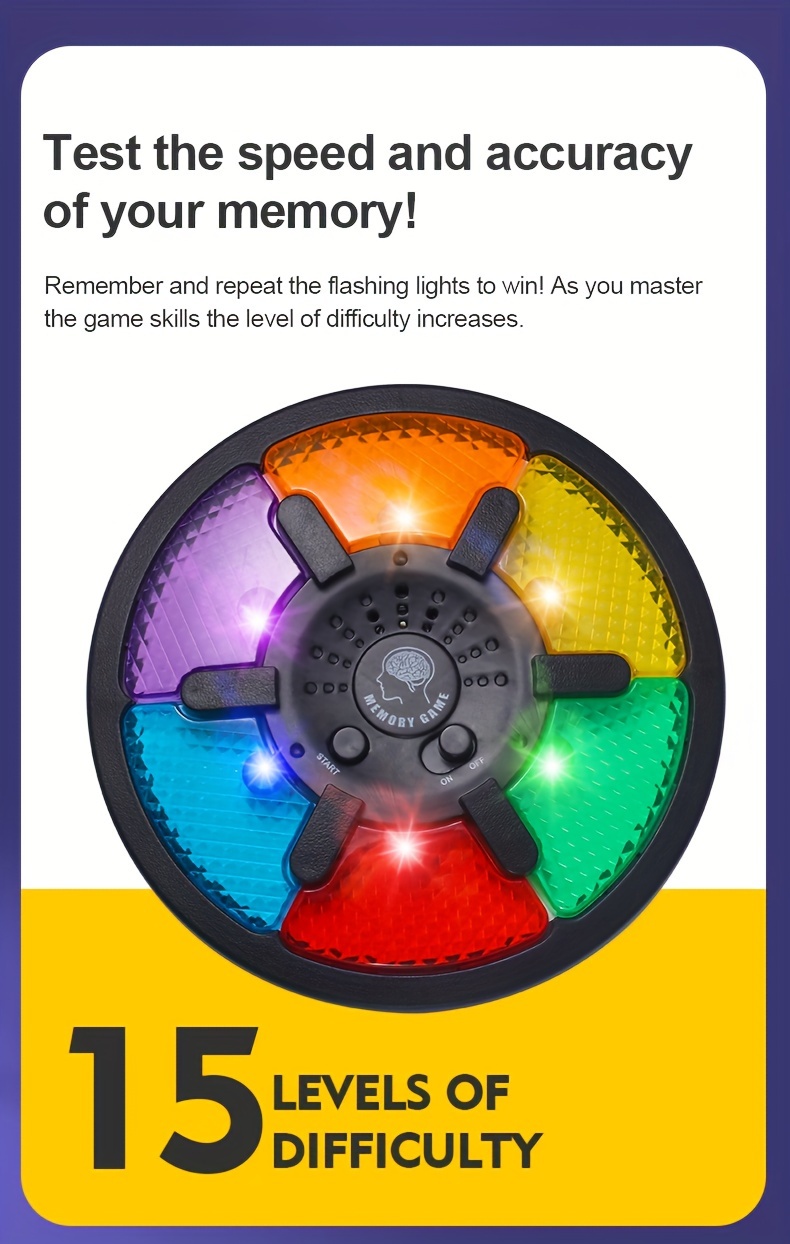 Children's Memory Training Game with LED Lights and Sound, Thinking & Memory Educational Toys ...