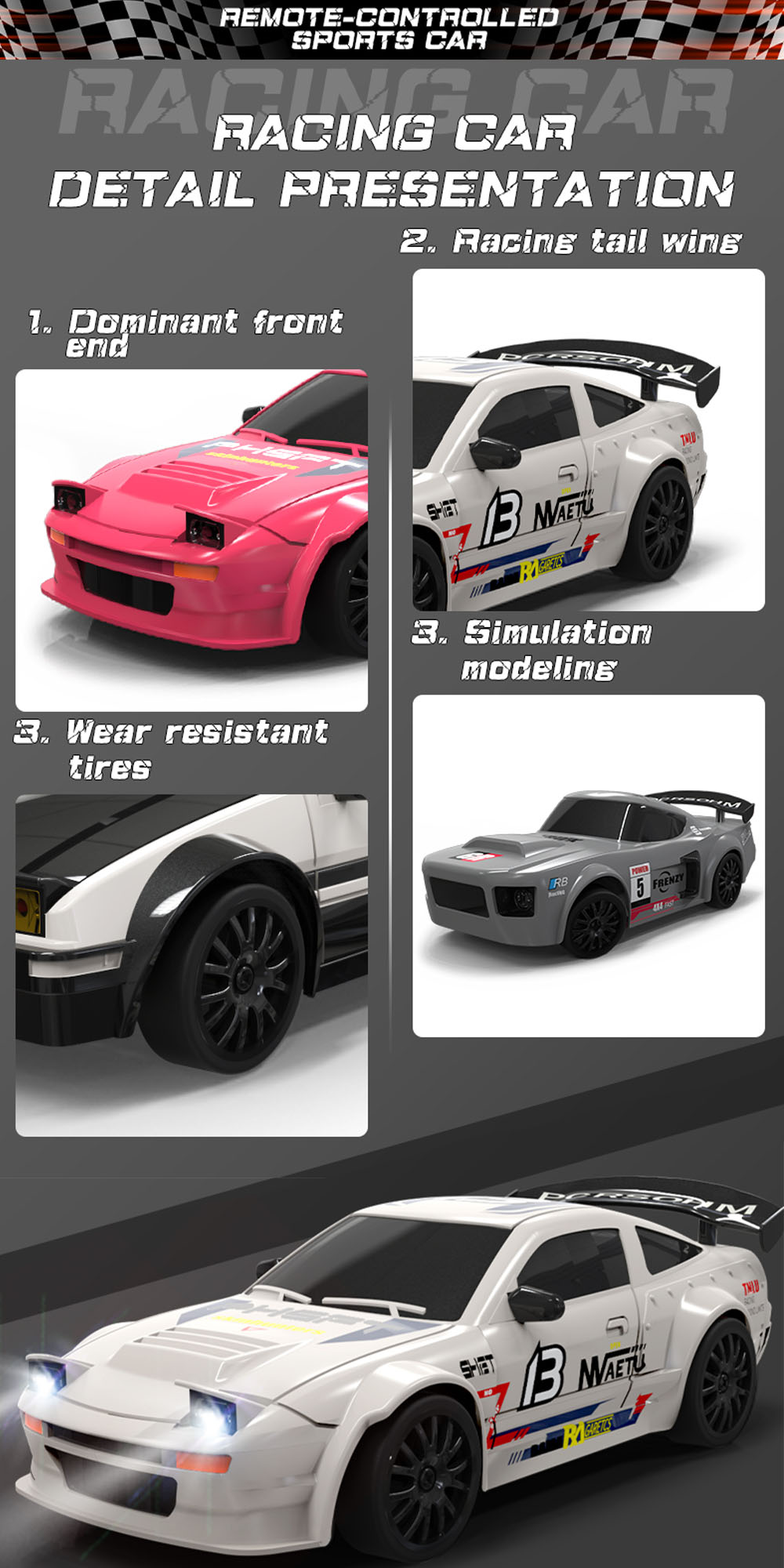 2024 NEW RC 4WD Drift Car Racing AE86 GTR Sport Remote Control Car 2.4G ...